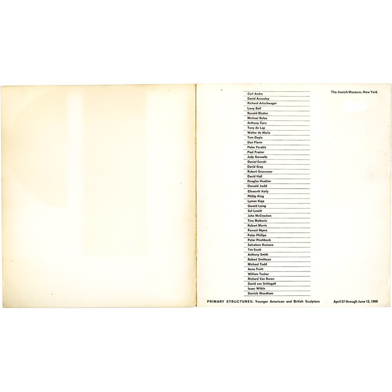Primary Structures: Younger American and British Sculptors, 1966