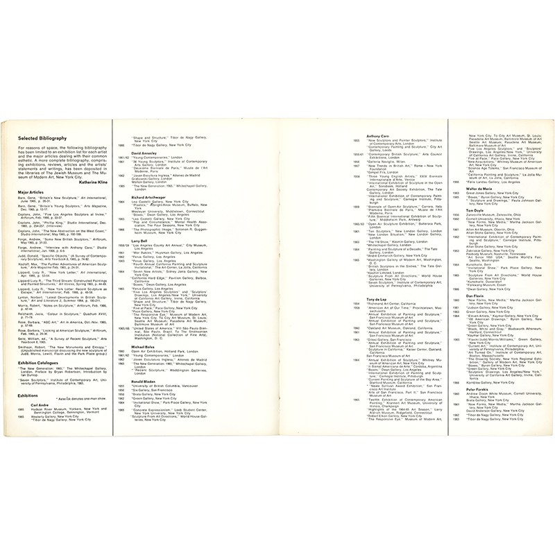Primary Structures: Younger American and British Sculptors, 1966
