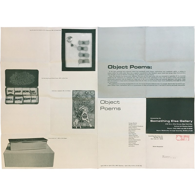 "Object Poems", Dick Higgins, Something Else Gallery, New York, 1966